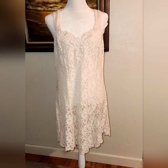 Vintage | Intimates & Sleepwear | Vintage 98s Pink Sheer Floral Lace ...